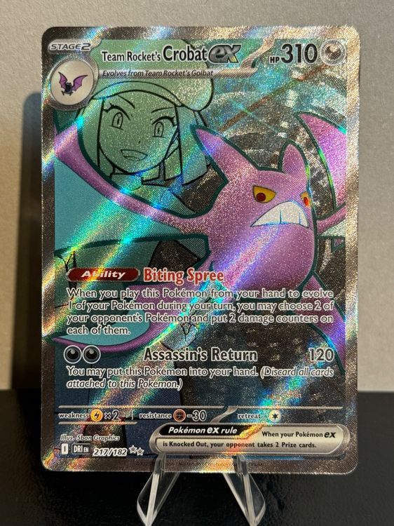 Pokemon Destined Rivals - Team Rocket's Crobat ex 217/182 EN (Neu ...