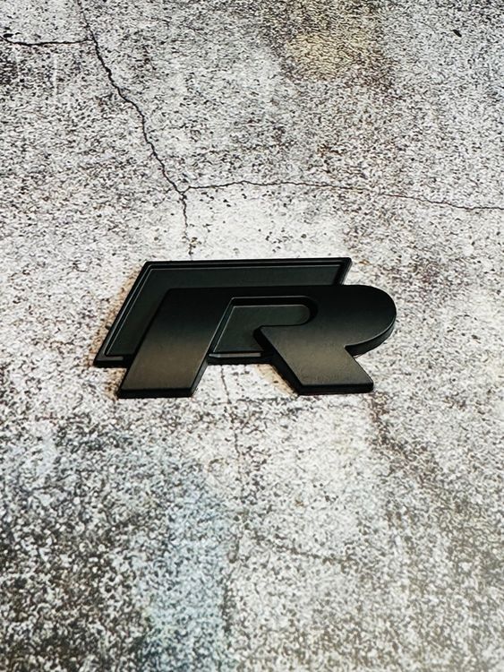 VW R Racing Schriftzug, Emblem, Logo 3D Metall Schwarzmatt (Neu und ...