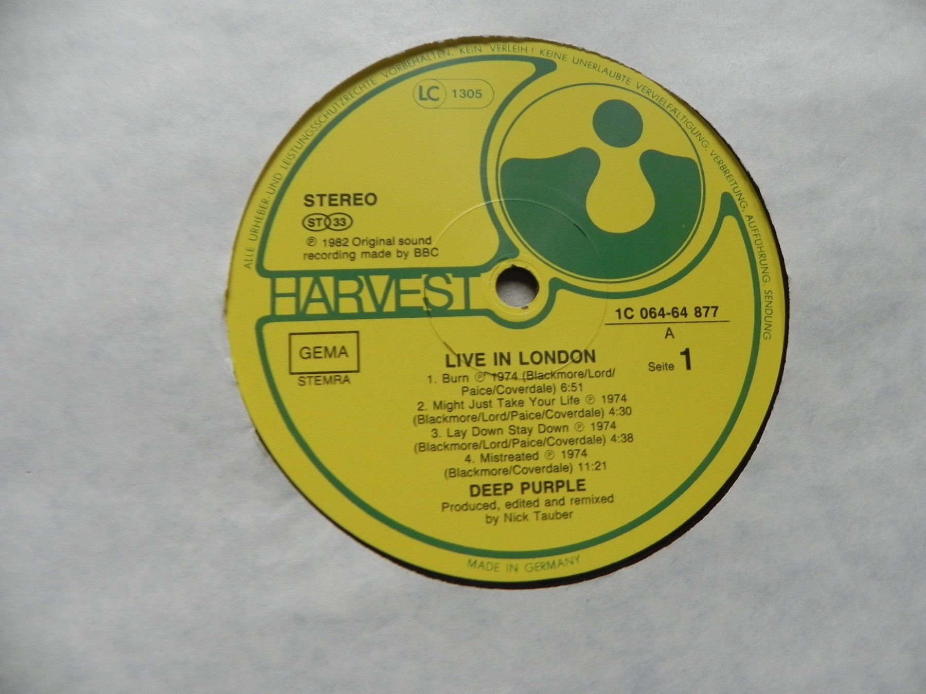 LP Engl. Prog. Rock Band Deep Purple 1982 Live in London (Gebraucht) in ...