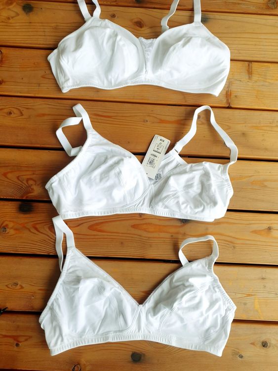 BH SET 3X BH M&S 95B WEISS TEILS MIT SPITZE BEQUEM TOP (Gebraucht) in ...