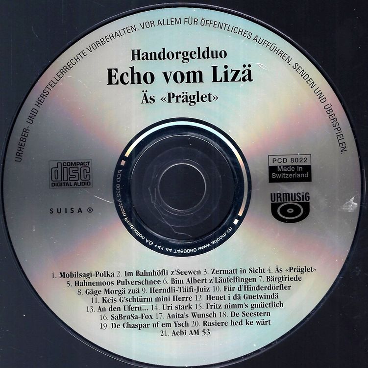Handorgel Duo Echo Vom Lizä ÄS PRÄGLET Ländlermusik CD | Kaufen auf Ricardo