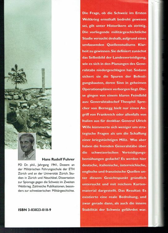 Hans Rudolf Fuhrer: Die Schweizer Armee im Ersten Weltkrieg | Kaufen ...