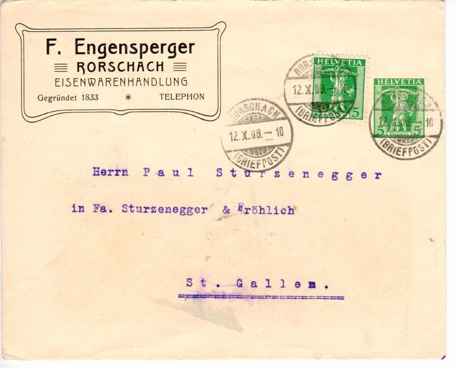 Brief, Ganzsache F. Engensperger Rorschach (Gebraucht) in Wolhusen für ...