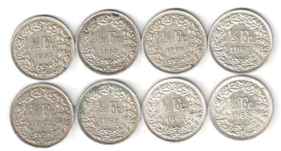 8 x 50 Rappen Silbermünzen | Kaufen auf Ricardo