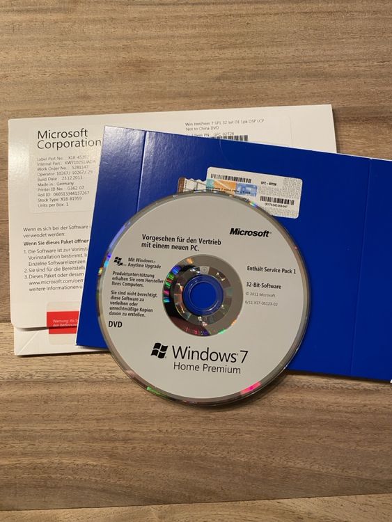 Windows 7 - Home Premium- DVD & Key (Neu (gemäss Beschreibung)) in ...