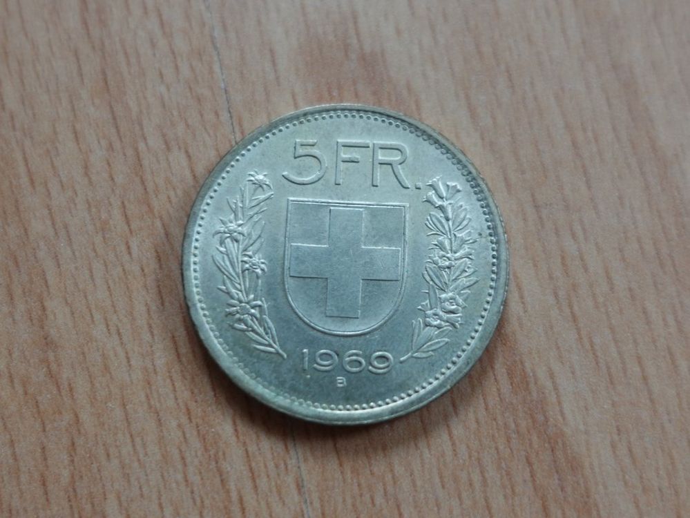 5 CHF Franken Münze | Jahrgang 1969 (Gebraucht) in Ettiswil für CHF 15 – mit Lieferung auf ...