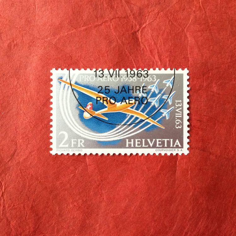 1963 F46 Flugpost 25 Jahre Pro Aero ET gestempelt (Gebraucht) in S. Pietro für CHF 1 – mit ...