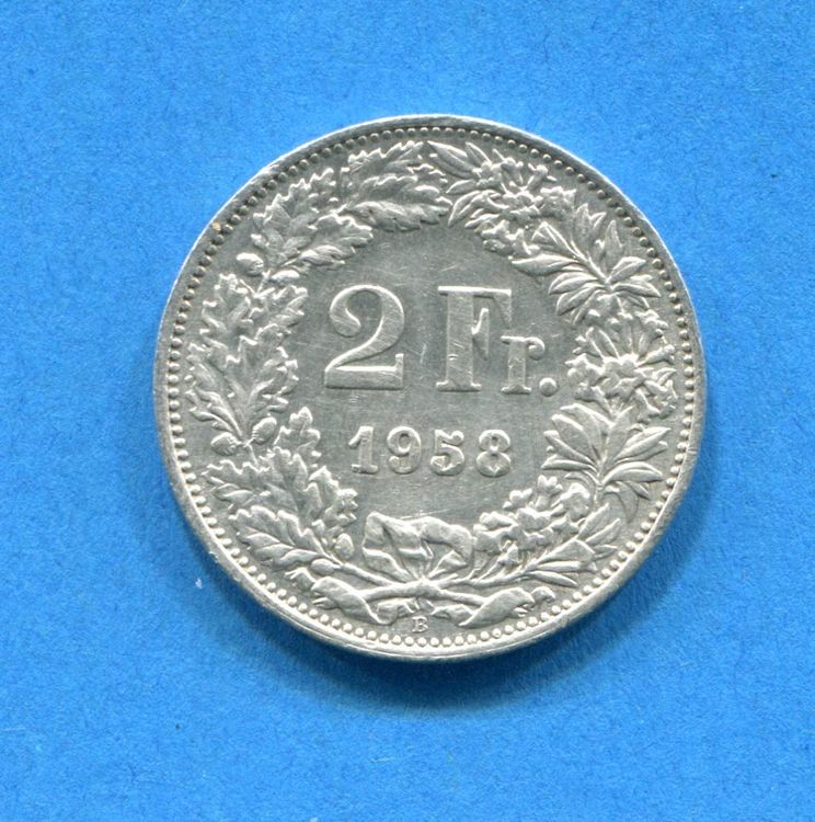 1 Münze 2 Franken 1958 (Gebraucht) in Luzern für CHF 5 – mit Lieferung auf Ricardo kaufen
