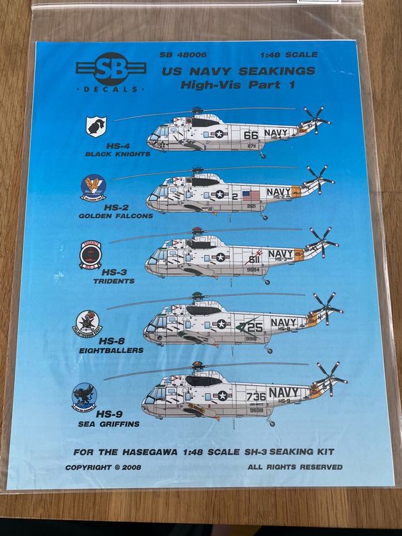 1/48 US NAVY SEAKINGS HIGH-VIS PART 1 DECALS (Neu (gemäss Beschreibung ...