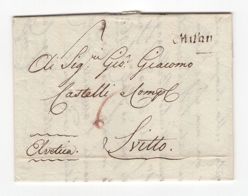 Milano 1812 Brief an Gio. Giacomo Castelli in Svitto (Gebraucht) in ...