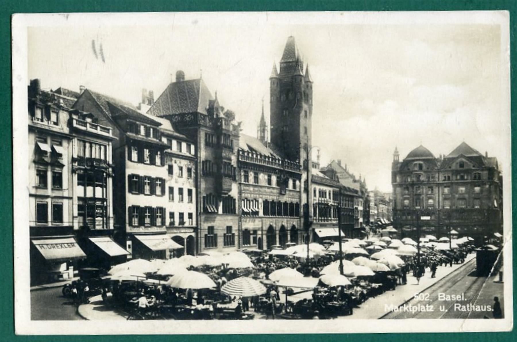 Basel, Marktplatz und Rathaus, 1933, historische Ansicht (Gebraucht) in Sargans für CHF 4 – mit ...