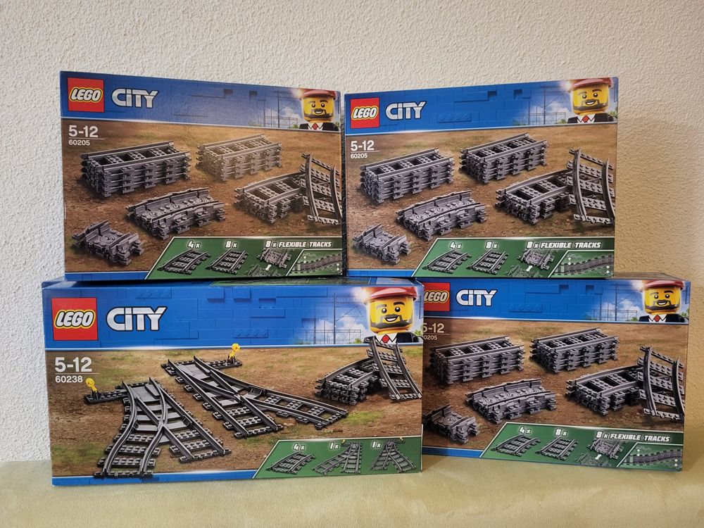 Lego City Gleise & Weichen (2x60238 & 3x60205) | Kaufen auf Ricardo