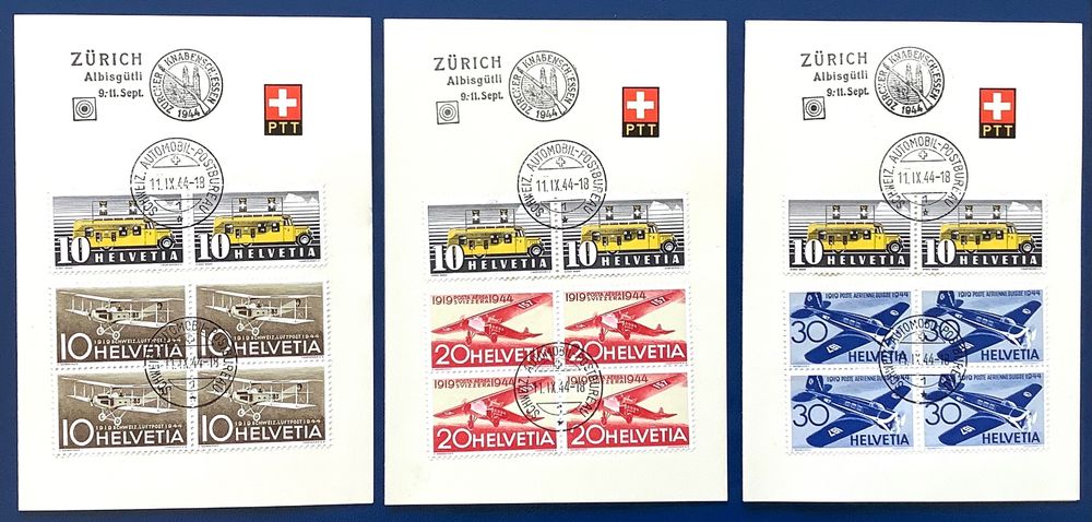 1944 Flugpostmarken F37-38-39 Viererblock auf PTT Bögli | Kaufen auf Ricardo