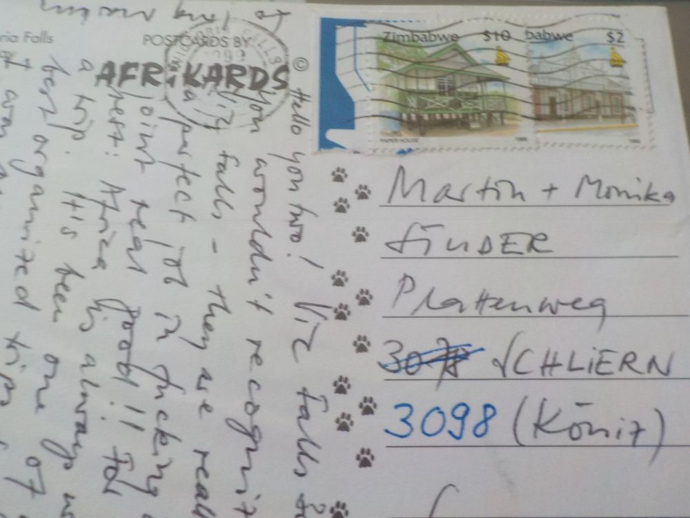 Afrika, Simbabwe, Karte mit Marke (Gebraucht) in Muri b. Bern für CHF 1 – mit Lieferung auf ...