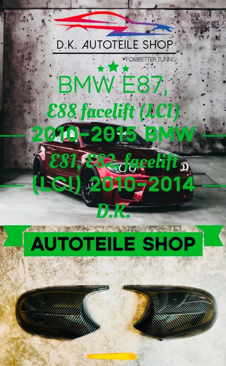 BMW E81 E82 E87 E88 M Spiegelkappen für 1 Serie Carbon Look (Neu und originalverpackt) in ...