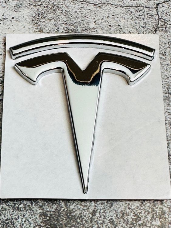 Tesla Emblem Schriftzug Logo aus Metall NEU Chrom | Kaufen auf Ricardo