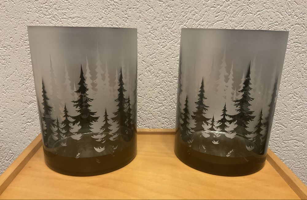 2 Weihnachtskerzenständer aus Glas für den Boden NEU (Neu (gemäss ...