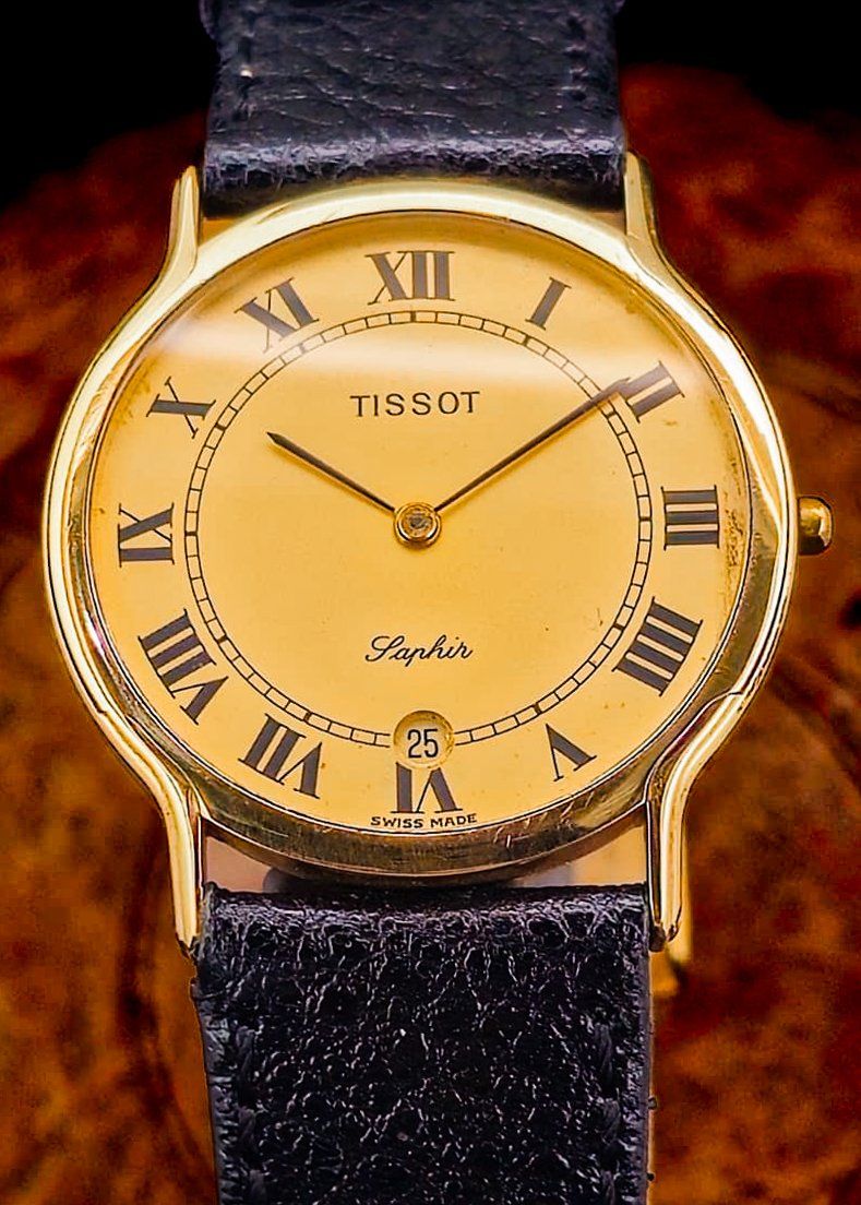 Tissot Saphir Uhr aus 18 Karat Gold mit Quarzwerk, perfekt (Gebraucht ...