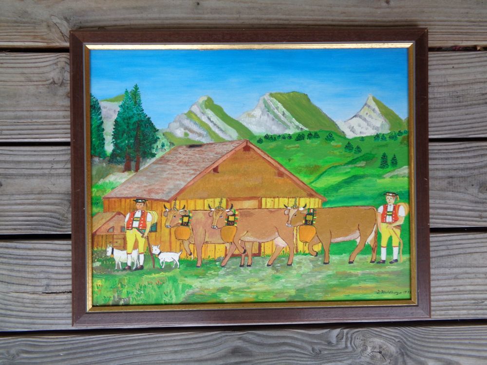 APPENZELLER TOGGENBURG ALPAUFZUG CHURFIRSTEN BAUERNMALEREI | Kaufen auf Ricardo