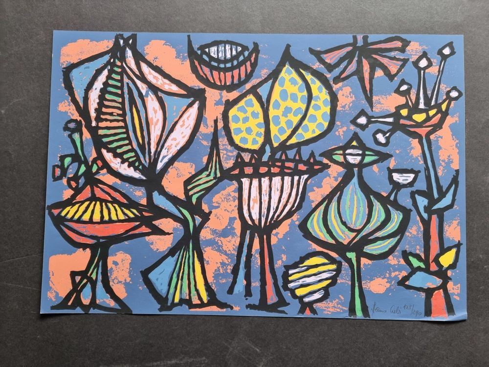 Juan Hans Aebi (1923-1985) LINOLSCHNITT signiert nummeriert (Gebraucht ...