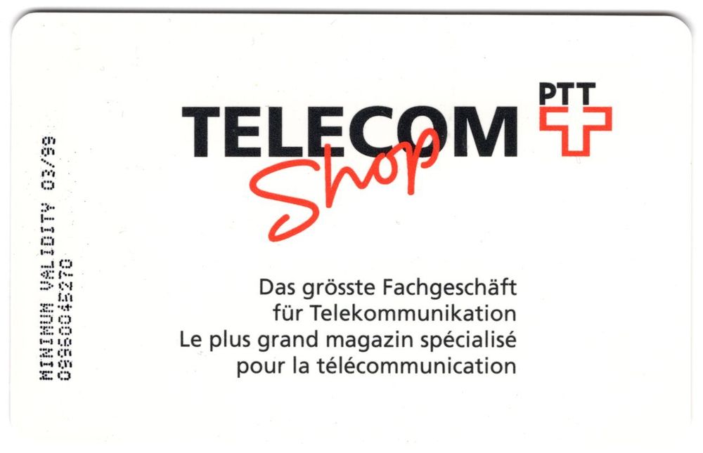 Direktion Biel - seltene Geschenk Taxcard der Swiss Telecom (Neu ...