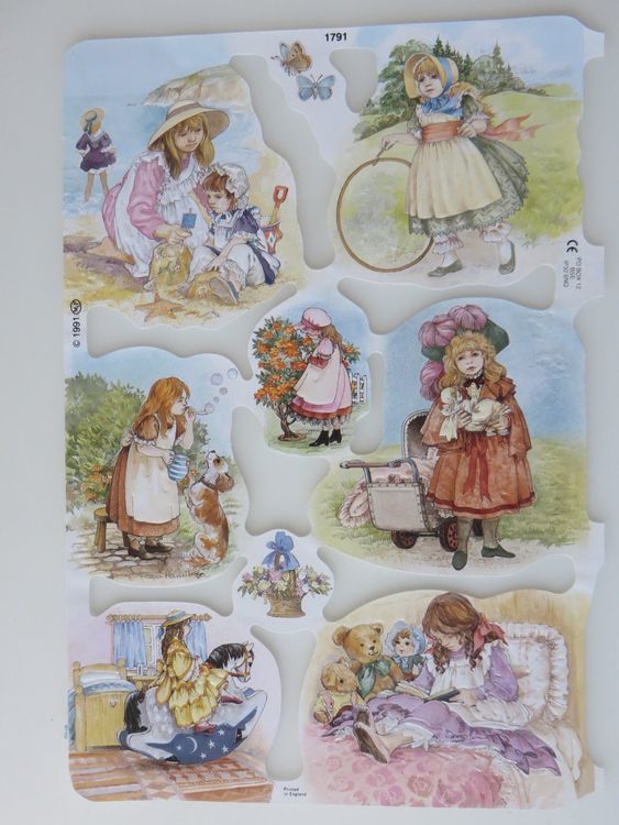 MÄDCHEN SPIELEND GLANZBILDER POESIE-ALBUM OBLATEN,1991 | Kaufen auf Ricardo