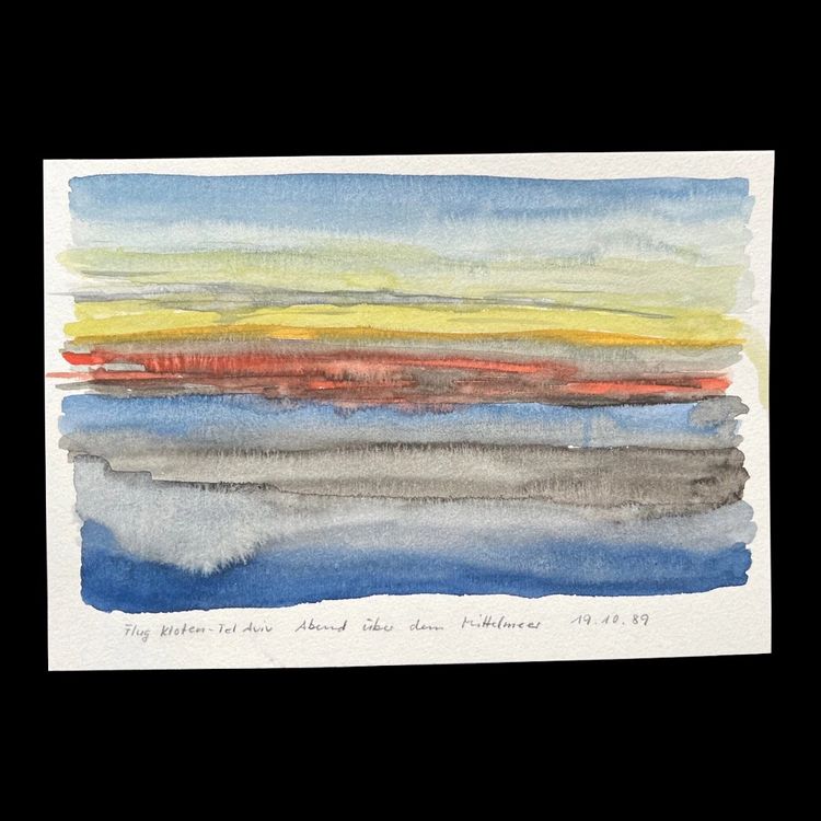 Hans LANZ, Flug Kloten - Tel Aviv Aquarell (Gebraucht) in Zürich für ...