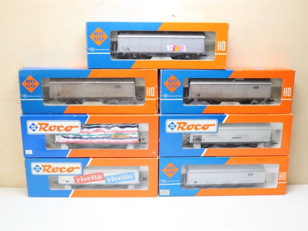 ROCO 7 x SBB Güterwagen (Rivella, Jelmoli etc.) - H0 (Gebraucht) in Winterthur für CHF 86 – mit ...