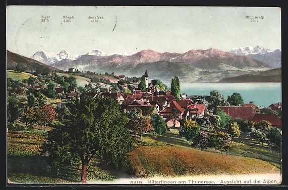 Hilterfingen, Ortsansicht und Alpenpanor | Kaufen auf Ricardo