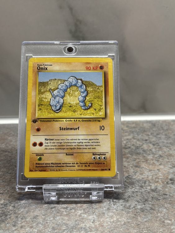 Seltene Pokémon-Sammelkarte: Onix – First Edition (56/102) (Neu (gemäss ...