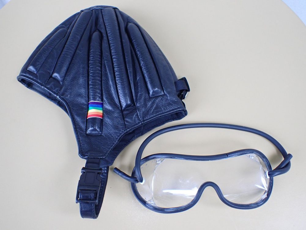 Lederkappe zum Fallschirmspringen inkl. Goggle | Kaufen auf Ricardo