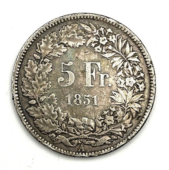 Original 5 Franken 1851 (Gebraucht) in Bruettisellen für CHF 185 – mit Lieferung auf Ricardo kaufen