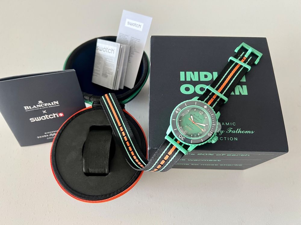 SWATCH Scuba Fifty Fathoms INDIAN Ocean (Swatch x Blancpain) (Neu und ...