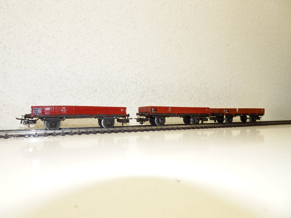 3 Märklin Güterwagen Niederbordwagen DB 637 HO (8) (Gebraucht) in ...