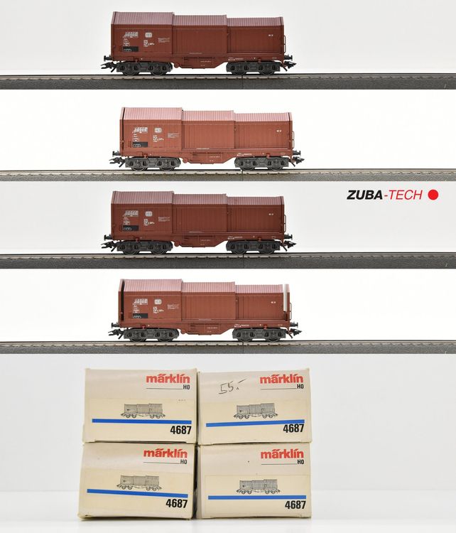 Märklin 4x 4687 Teleskophaubenwagen der DB, H0 WS mit OVP (Gebraucht ...