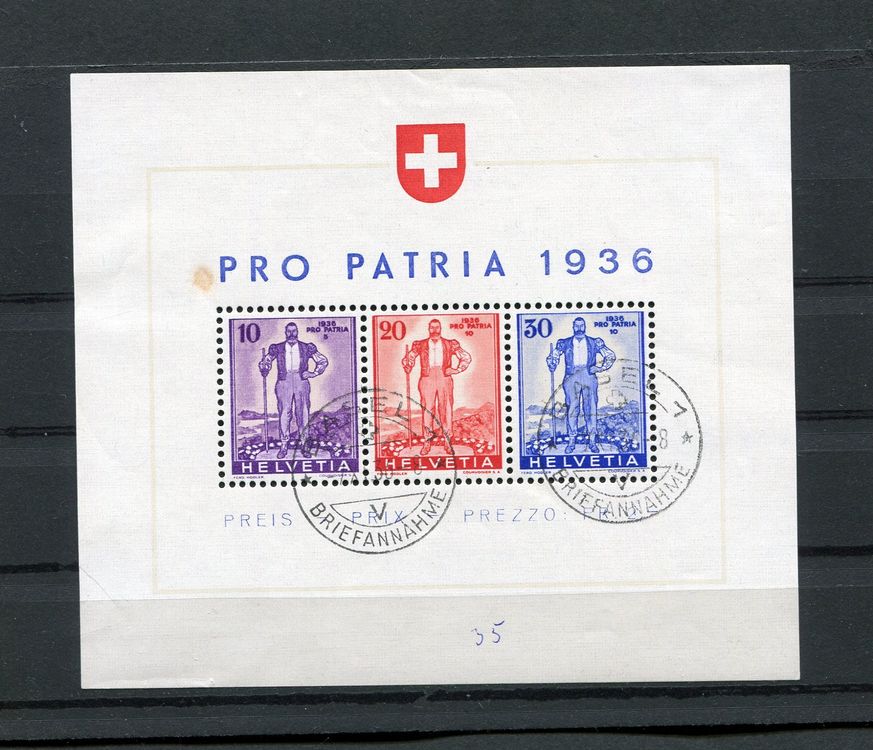 Bloc Pro Patria 1936 Oblitèré , voir Photos | Kaufen auf Ricardo