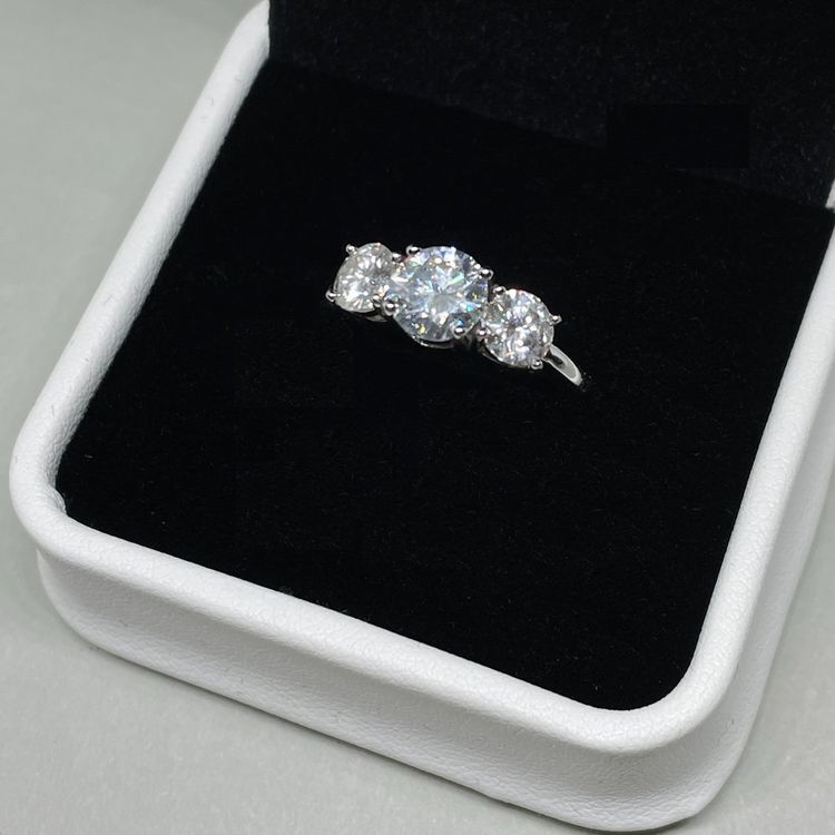 Moissanite Ring, Sterlingsilber 1 ct Gr. 54 mit Zertifikat (Neu (gemäss ...