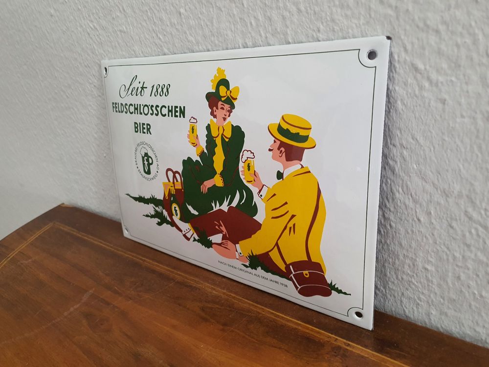 Emailschild Feldschlösschen Bier Emaille Schild Reklame Deko (Neu ...