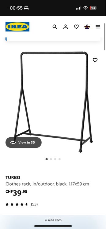 Black Metal Clothes Rail (Gebraucht) in Zuchwil für CHF 10 – nur ...