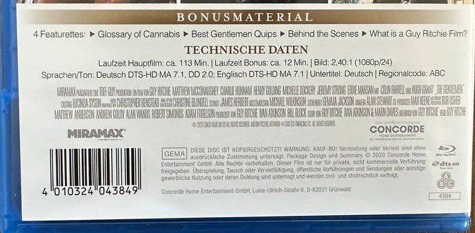 The Gentlemen - Blu-ray - Guy Ritchie Film - Top Zustand! (Gebraucht) in Beringen für CHF 8 ...