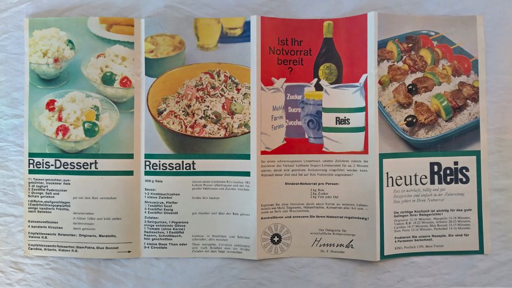 Heute Reis / Rezept-Folder von Riso Bern / ±60er Jahre (Gebraucht) in Bellach für CHF 4 – mit ...