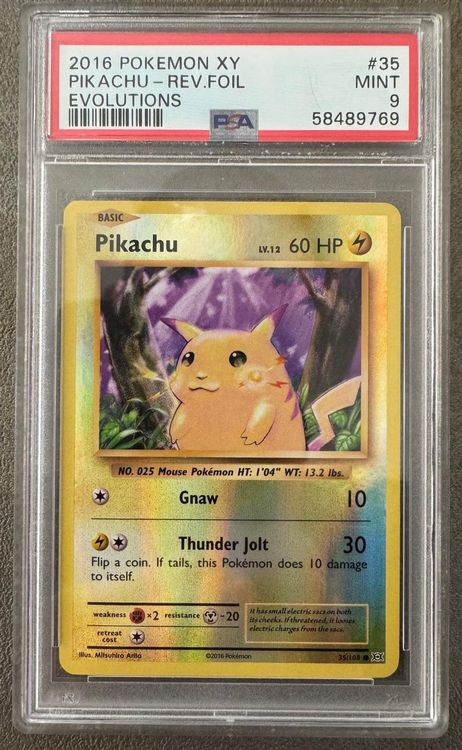 Pokemon PSA 9 Pikachu 35/108 Rev. Holo Evolutions XY (Neu (gemäss Beschreibung)) in Oensingen ...