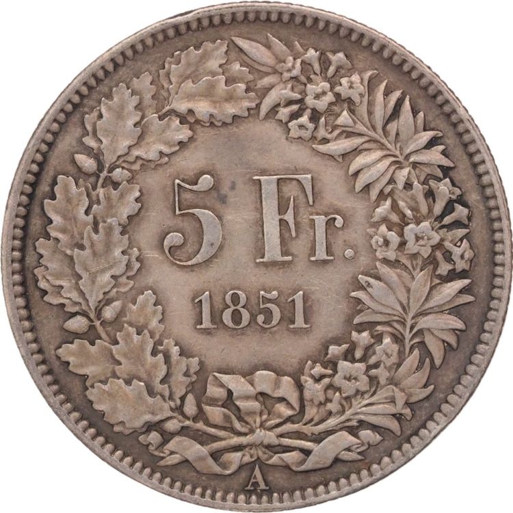 Schweiz Bund 5 Franken 1851 (Gebraucht) in Liestal für CHF 225 – mit Lieferung auf Ricardo kaufen