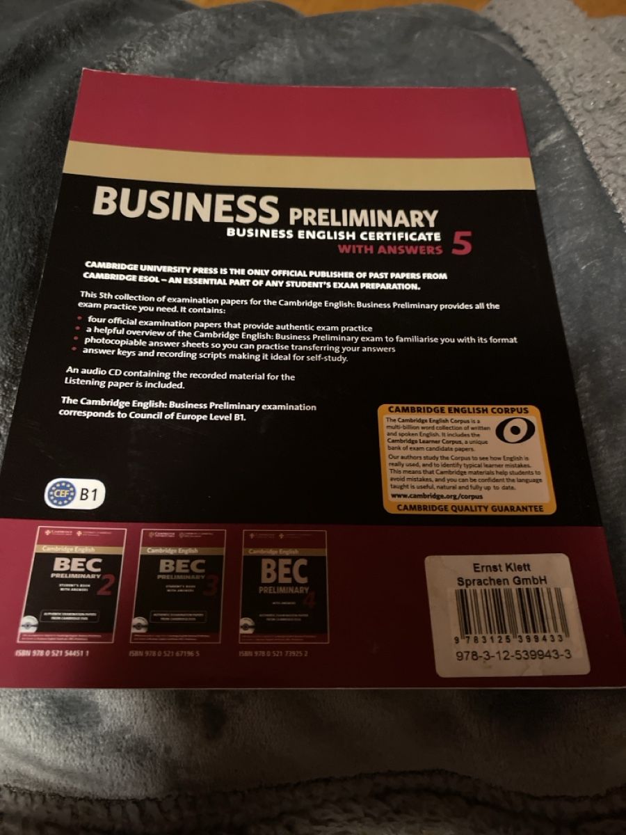 Cambridge BEC 5 Preliminary Englisch mit Audio CD! (Gebraucht) in ...