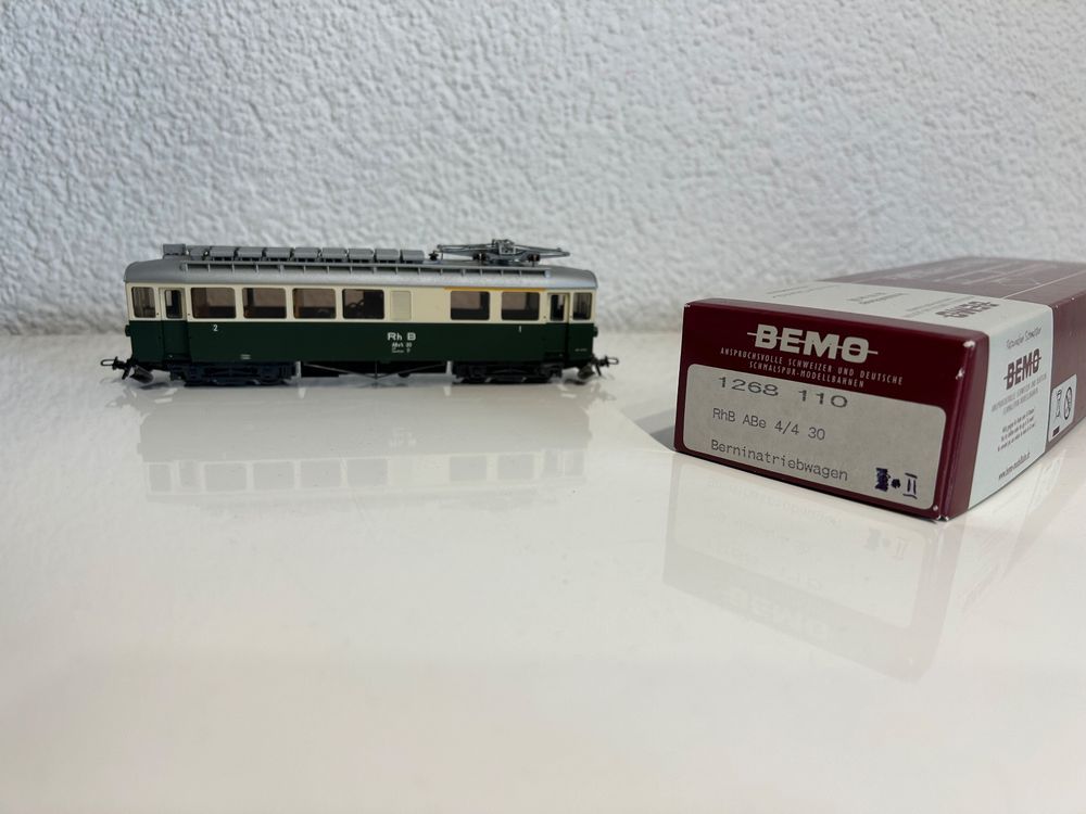 Bemo RhB Triebwagen ABe4/4 Bernina grün/creme (Neu (gemäss Beschreibung ...
