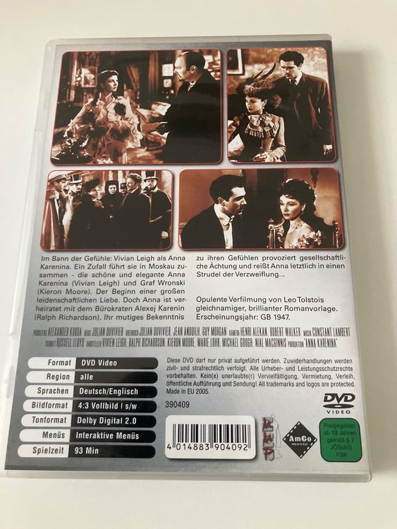 Anna Karenina (DVD) Leigh, Vivien, Richardson, Ralph (Gebraucht) in ...
