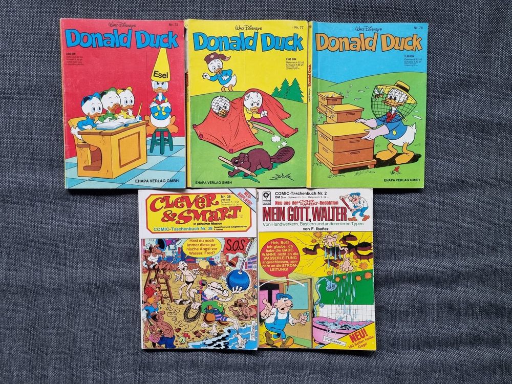 5 Comic-Taschenbücher Donald Duck / Clever&Smart / Walter (Gebraucht ...