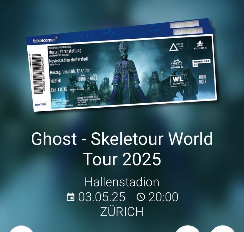 Ghost - Skeletour Zurich Hallenstadion - 3.05.2025 (Neu (gemäss Beschreibung)) in Genève für CHF ...