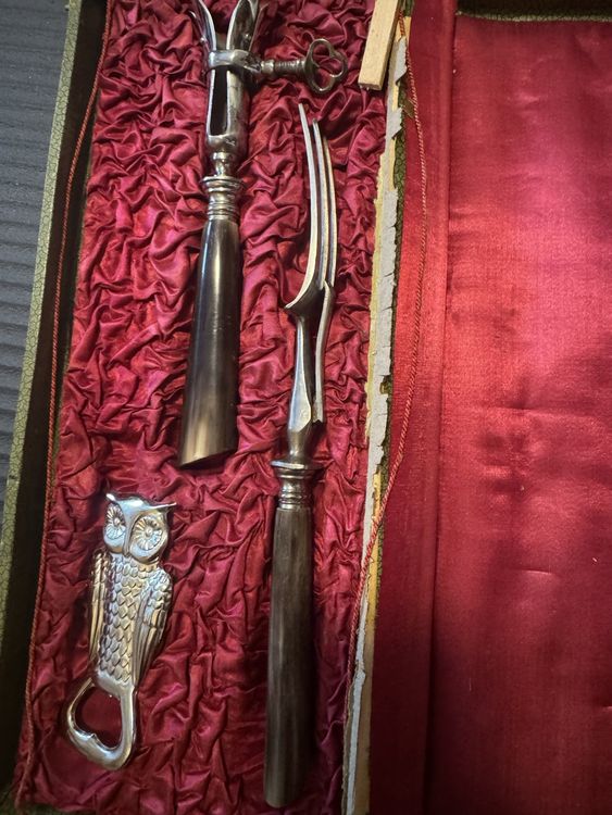 Rare coffret vintage de service à découper et tire-bouchon (D'occasion ...