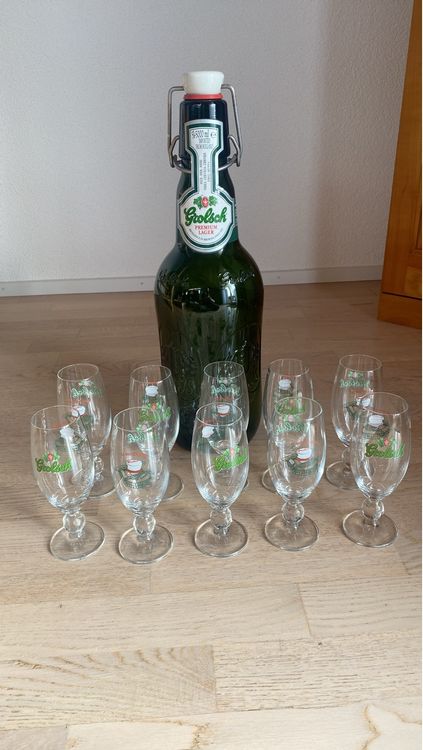 Grolsch Bierflasche 5L + 10 Gläser 0,25L (Gebraucht) in Lotzwil für CHF ...